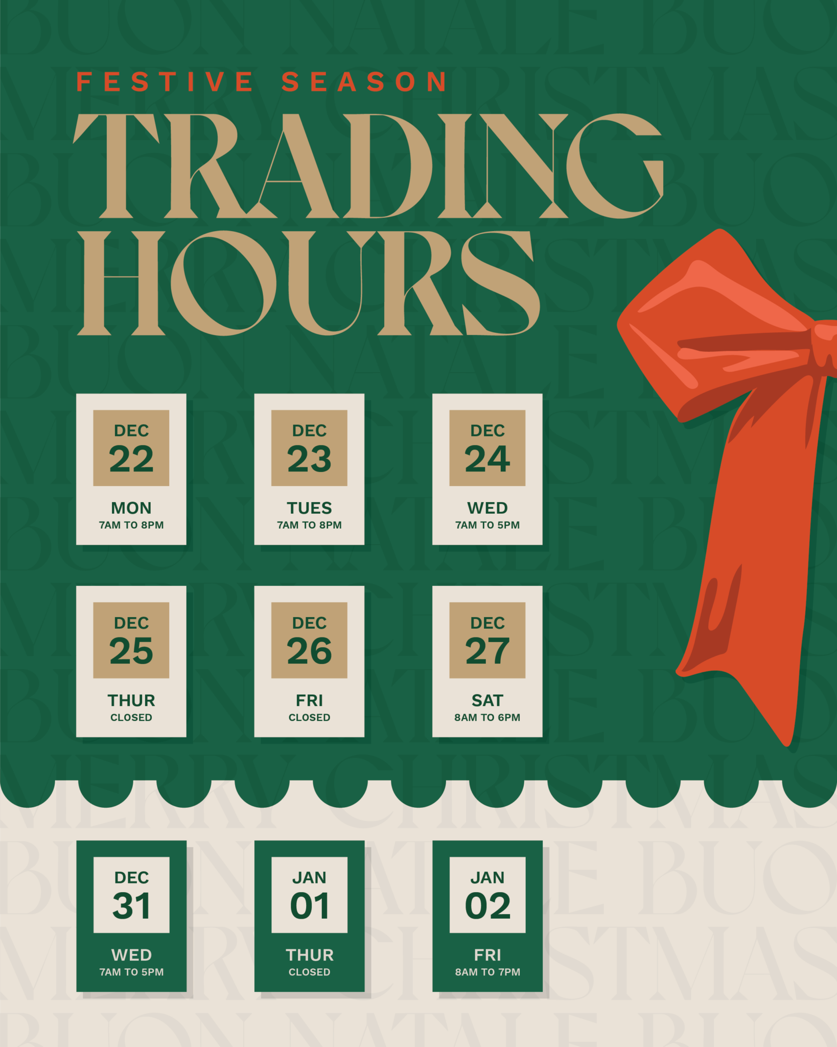 2025 Christmas Trading Hours